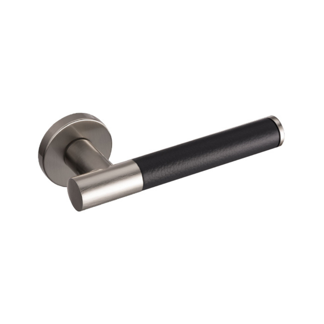 Kawajun - Solid Brass Door Leverset with Leather Grip JKC – Spark & Burnish